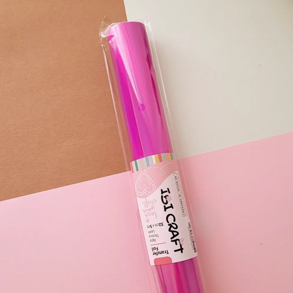 Transfer Foil Metalico Rainbow Pink Ibi Craft 32cmx500cm – Mebac Salta